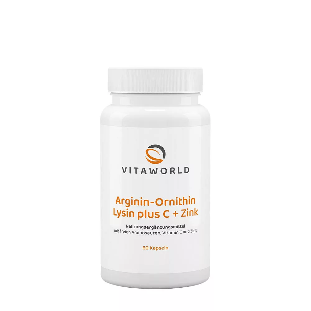 Arginine-Ornithine-Lysine + C + Zinc (60 Caps) - Vitamin360